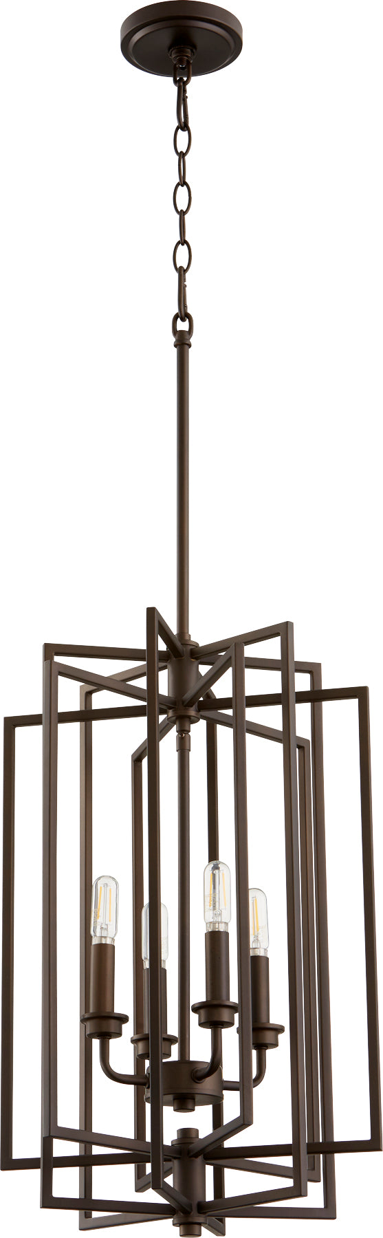 Hammond 4 Light Oiled Bronze Pendant Light Fixture – Caged Steel Hangi ...