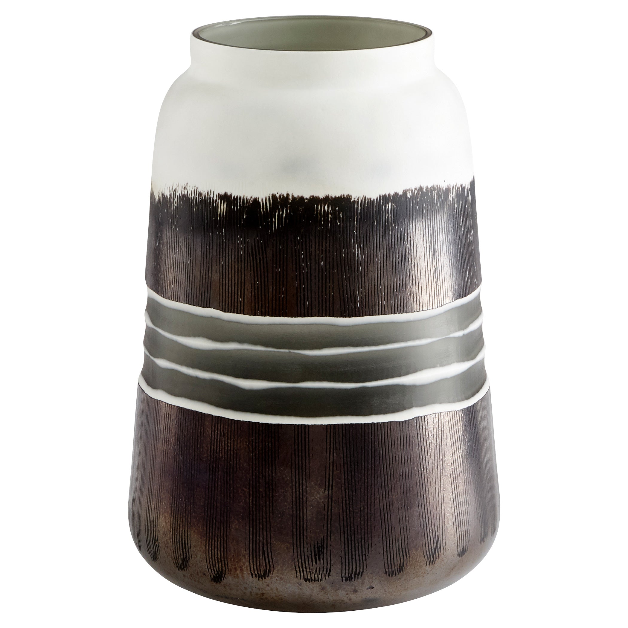 Borneo Vase | Black and White – Medium | Hand-Blown Glass Decorative V ...